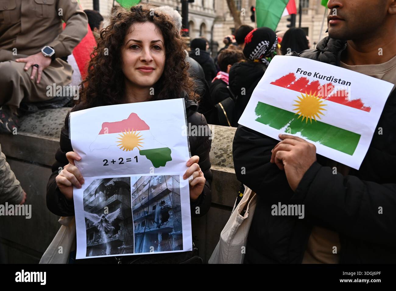 London, UK. 17th Jan, 2026. Hundreds of Kurds demonstrate freedom for ...