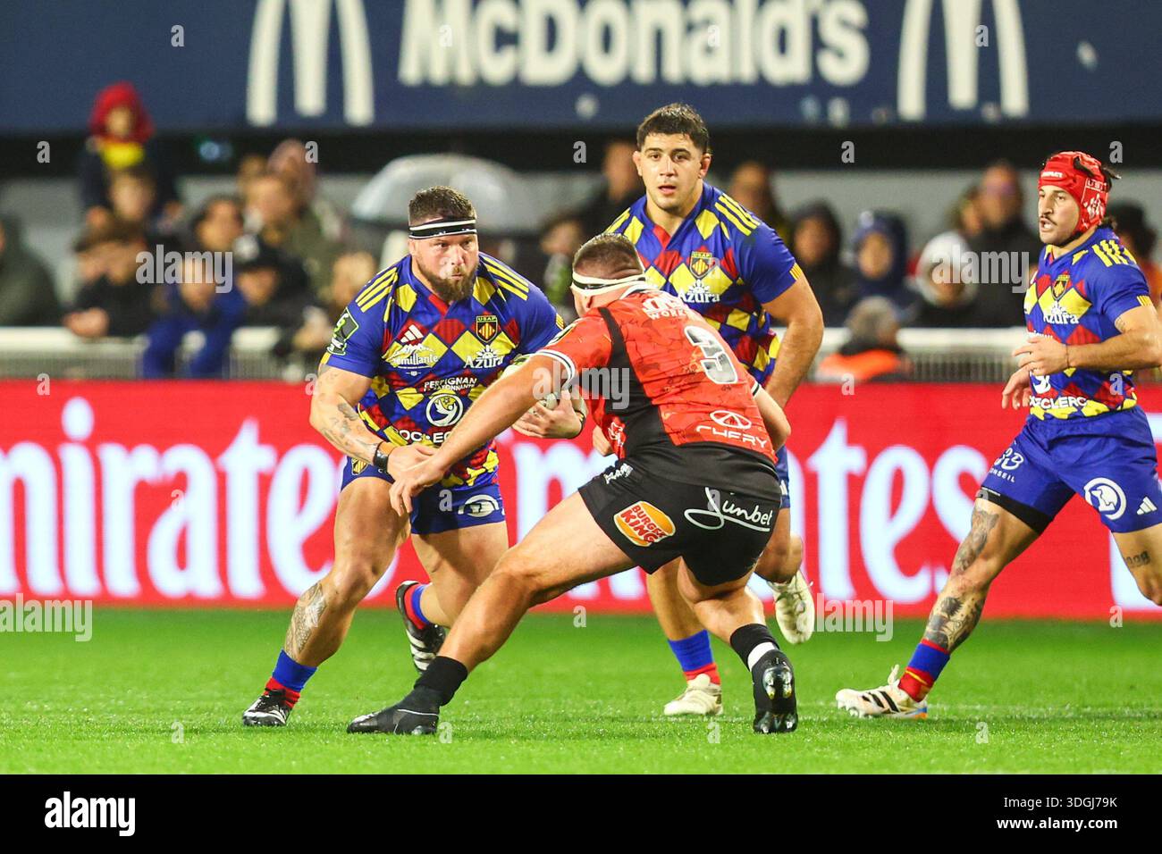 Nemo ROELOFSE of Perpignan during the EPCR Challenge Cup match between ...