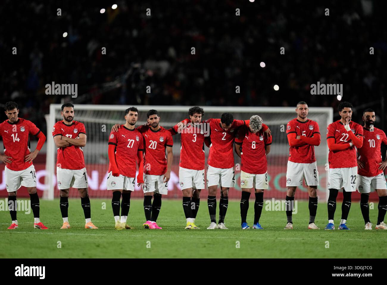 Egypt national team react during the penalty shoot out during the ...