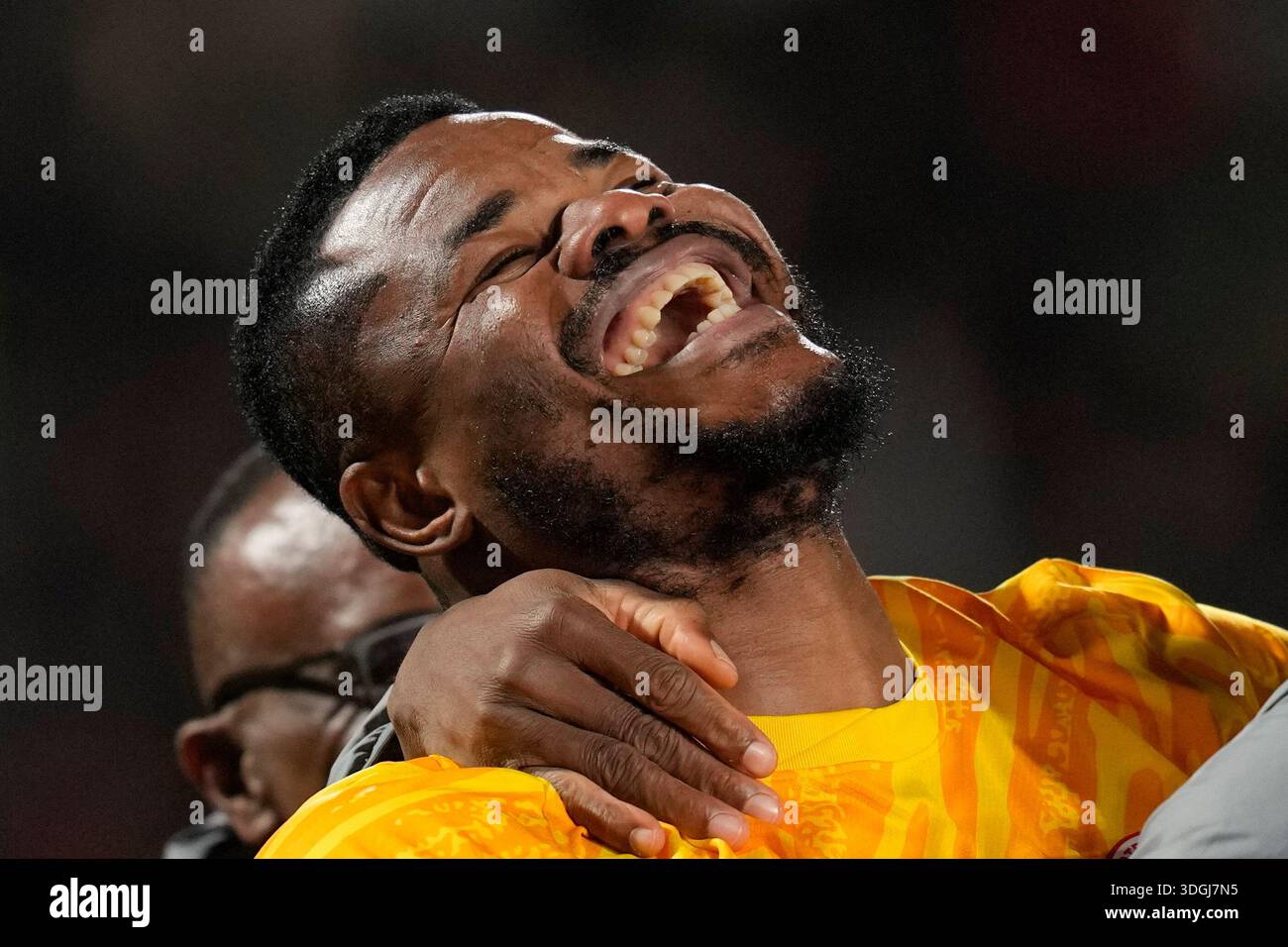 Nigeria's goalkeeper Francis Uzoho celebrates after winning on ...