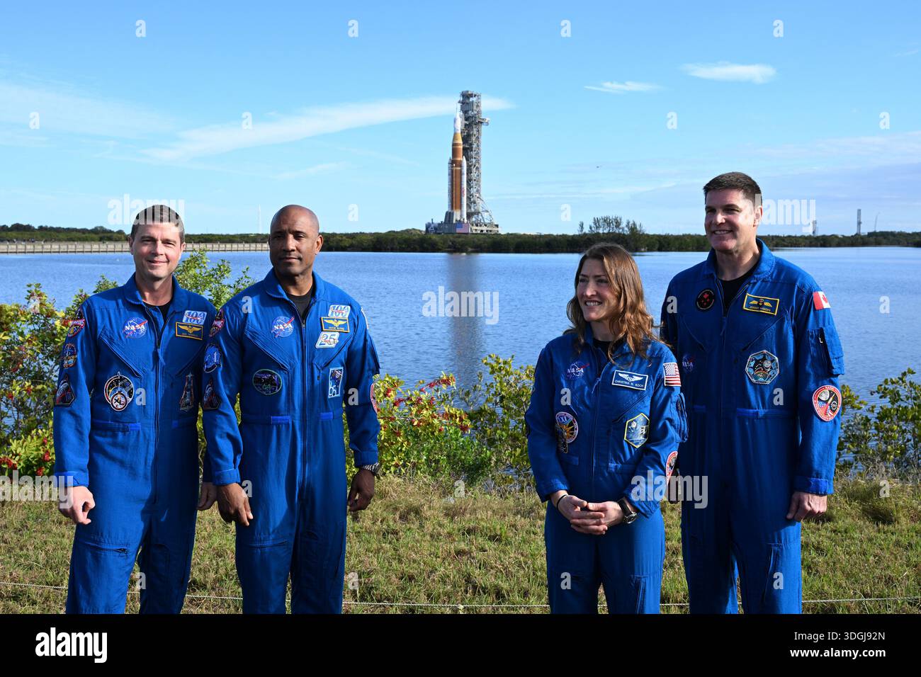 NASA Artemis II crew Reid Wiseman, Victor Glover, Christina Koch and ...