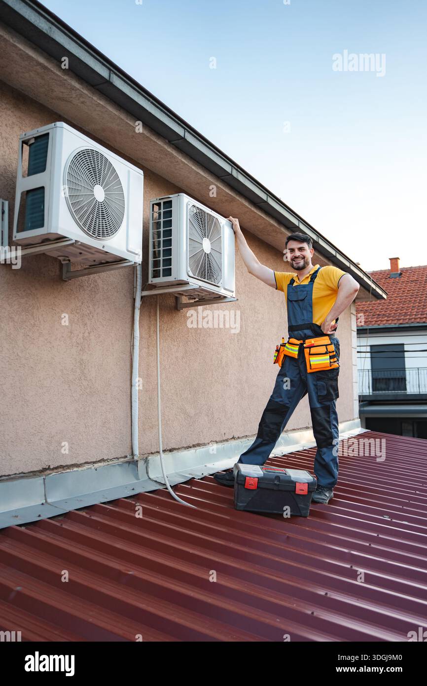 Professional hvac contractor checking hi-res stock photography and ...