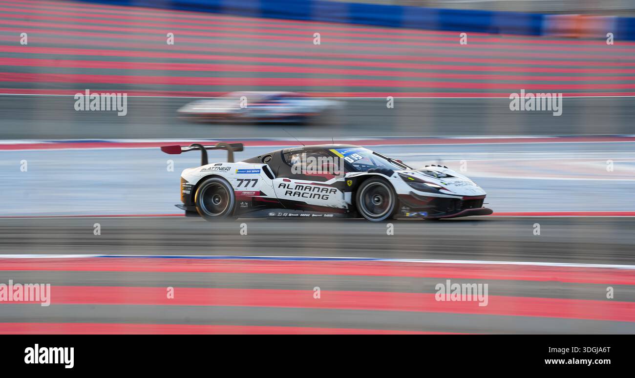 The Ferrari 296 GT3 of Al Manar by Dragon Racing (#777) is seen racing ...