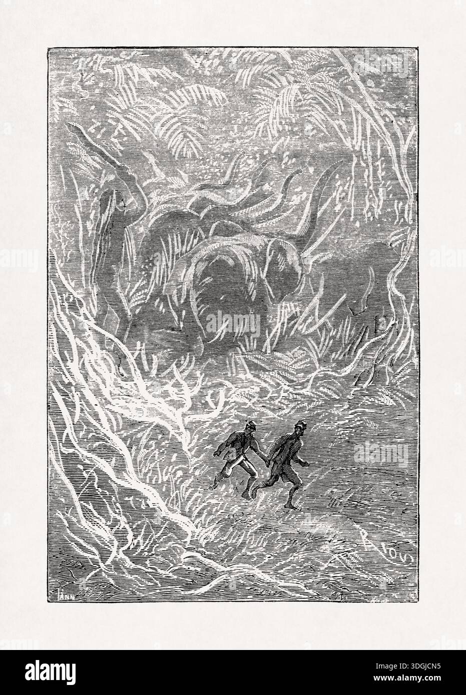 Illustration by Édouard Riou depicting the chaotic mass of the ...