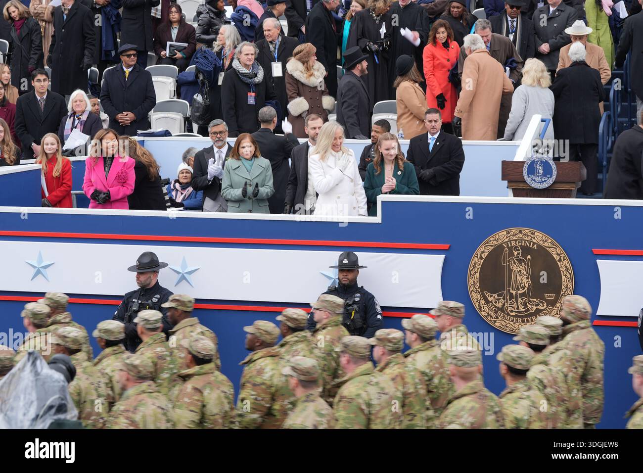 Gov. Abigail Spanberger attends an inaugural ceremony after she was ...
