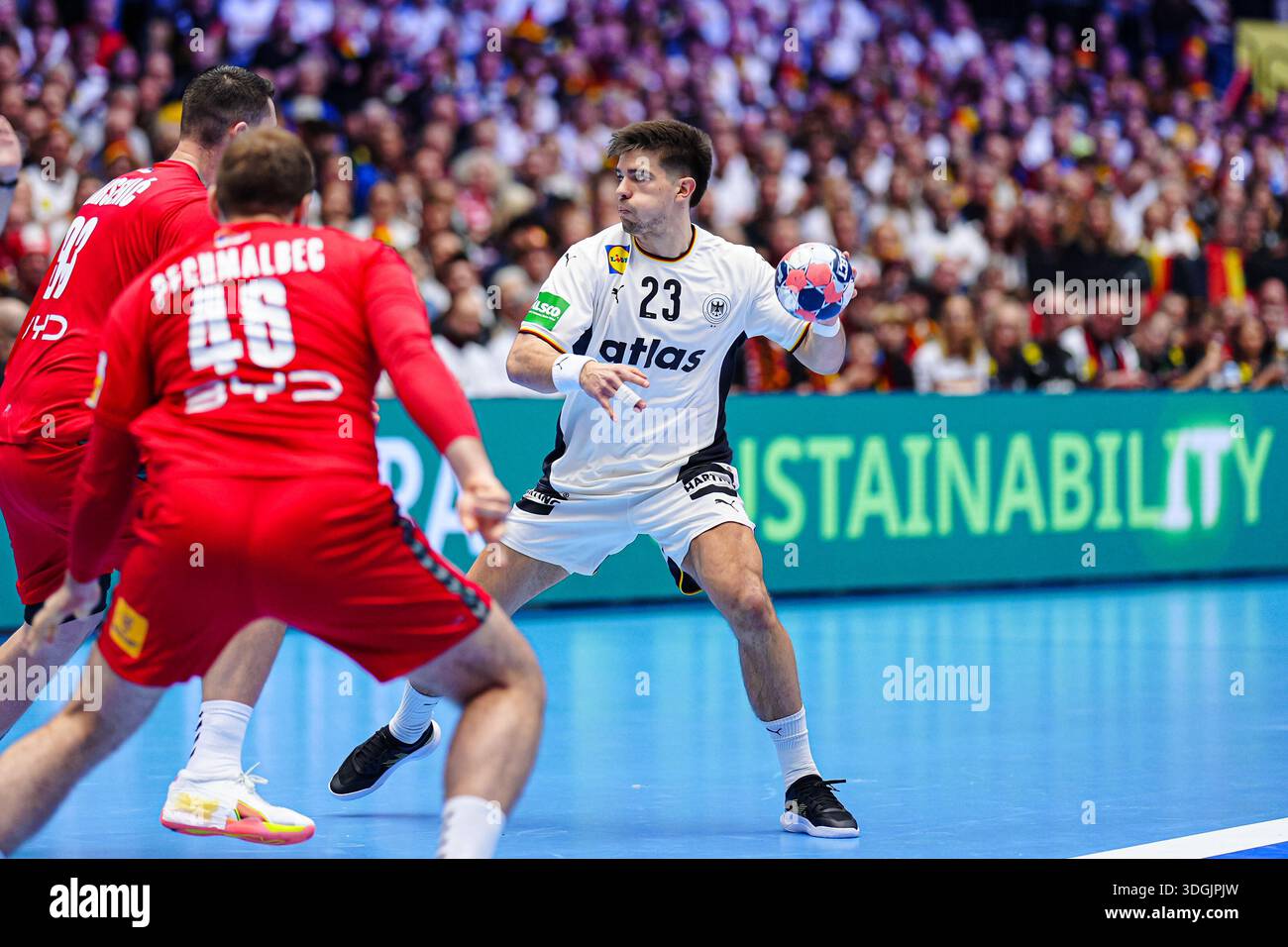 Renars Uscins (Deutschland, #23) DEN, Serbien vs. Deutschland, Handball ...