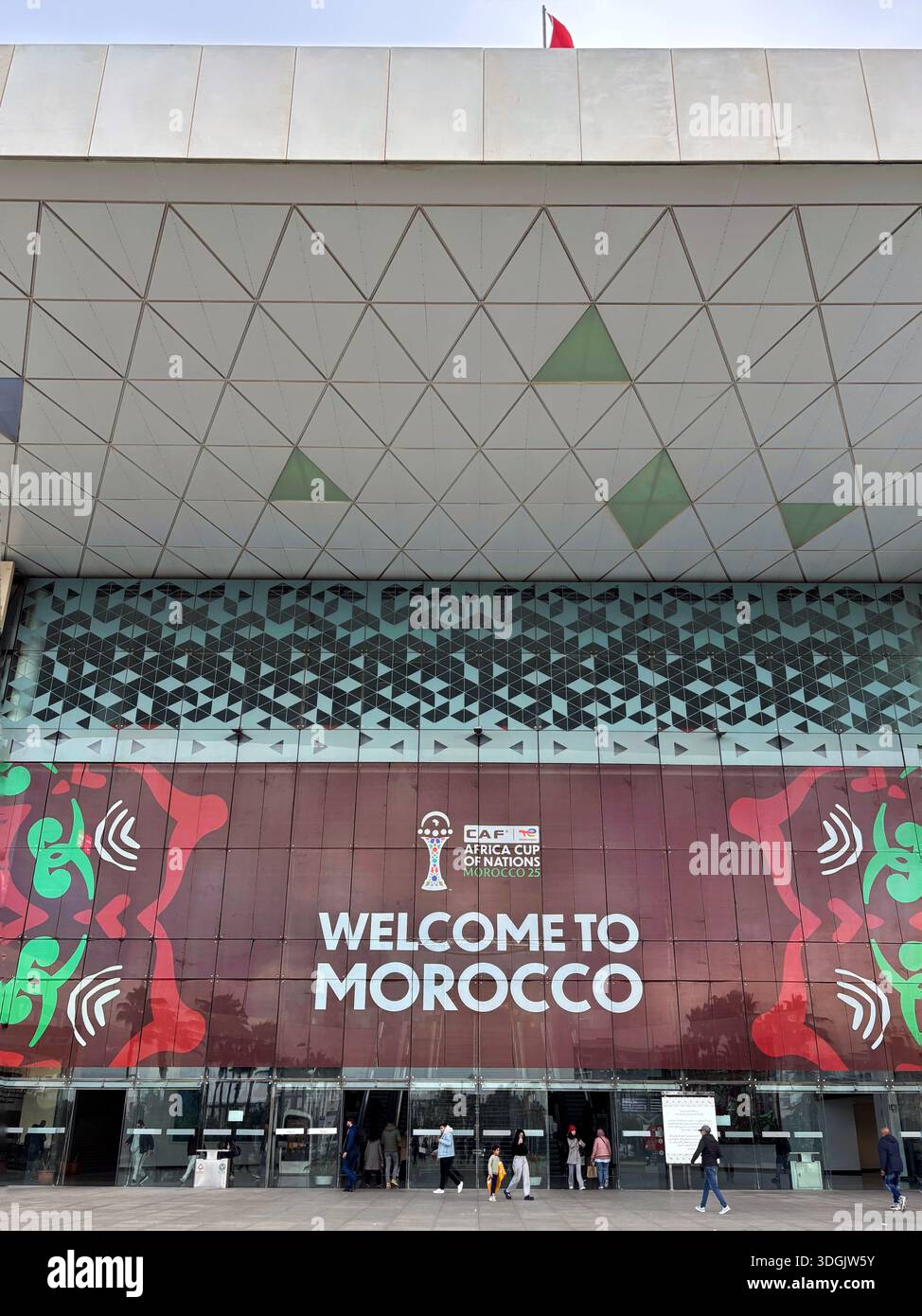 Morocco 2025 Africa Cup of Nations banner in train station, CAF ...