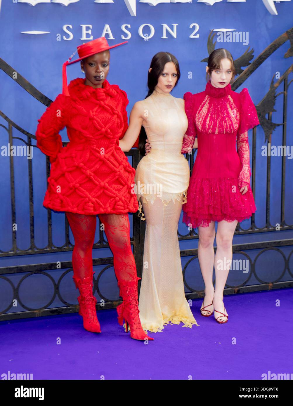 Joy Sunday, Jenna Ortega and Emma Myers at the global premiere of ...