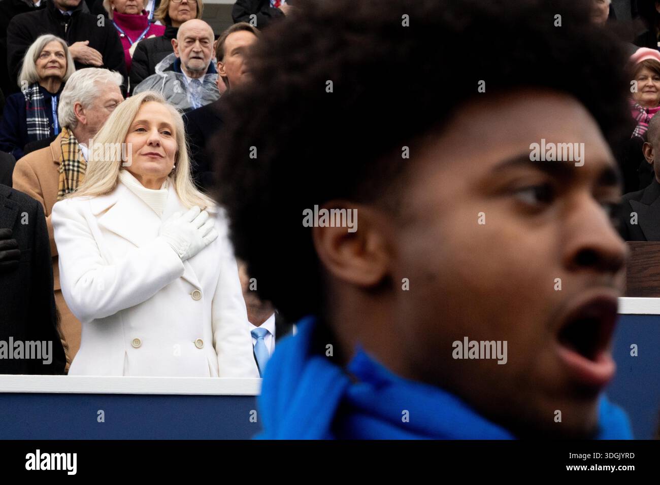 Gov.-Elect Abigail Spanberger holds her hand over her heart during ...