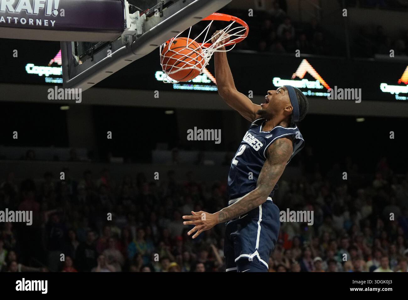Utah State guard Mj Collins dunks against Grand Canyon during the first ...