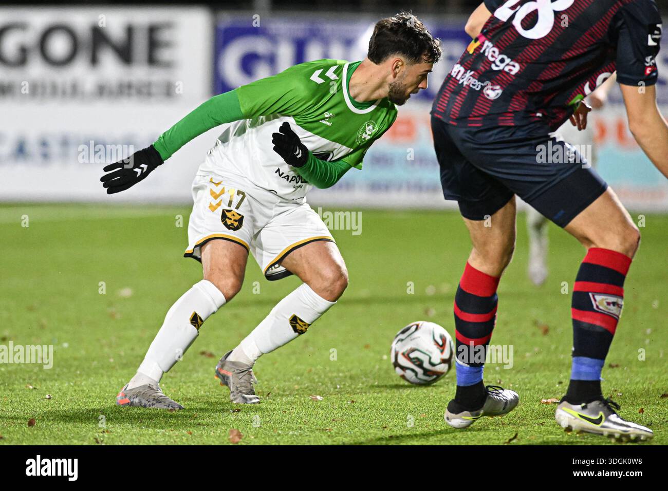 Liege, Belgium. 17th Jan, 2026. Francs Borains' Massimo Bruno pictured ...