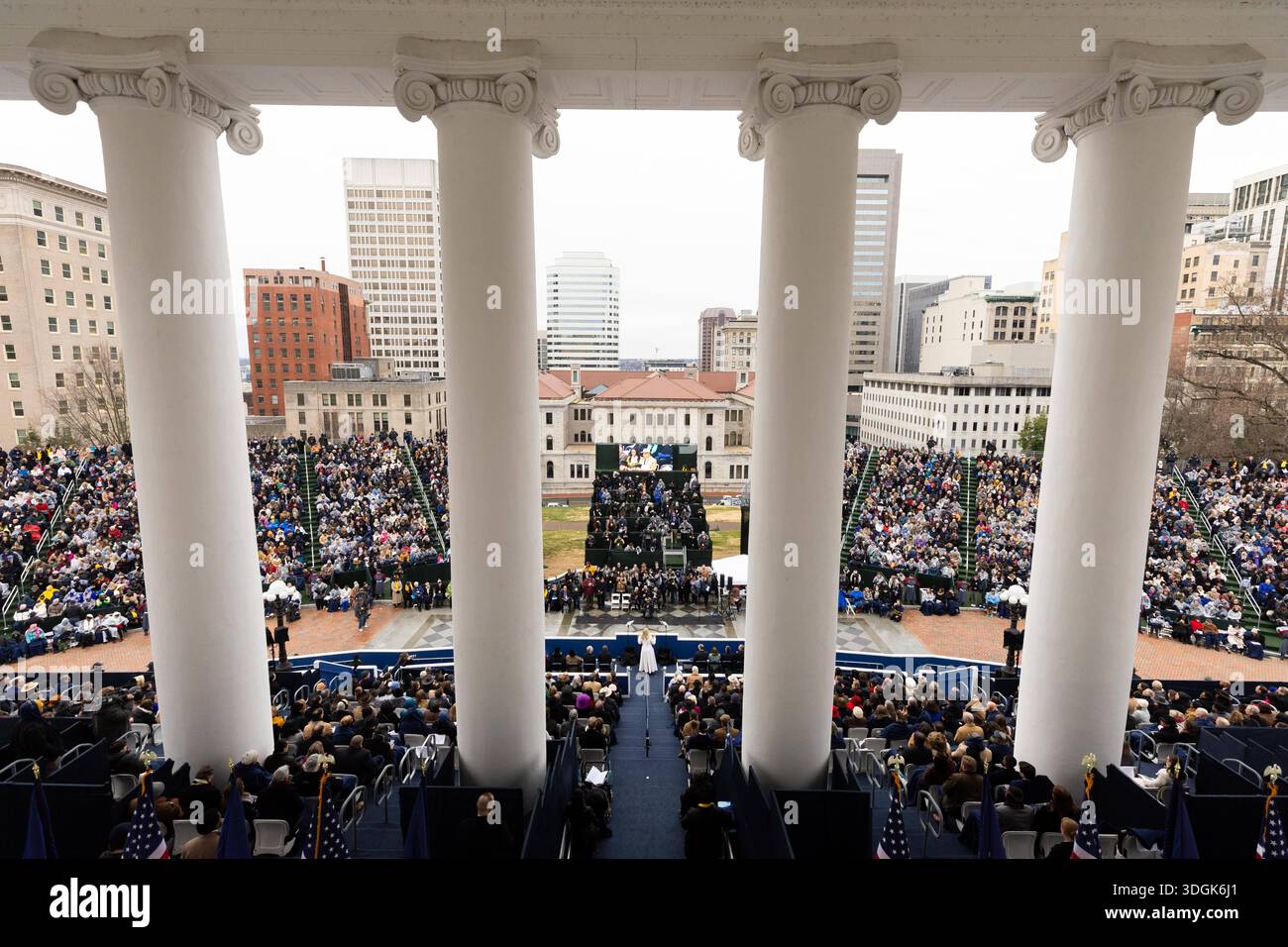 Governor Abigail Spanberger speaks to the crowd during her Inauguration ...