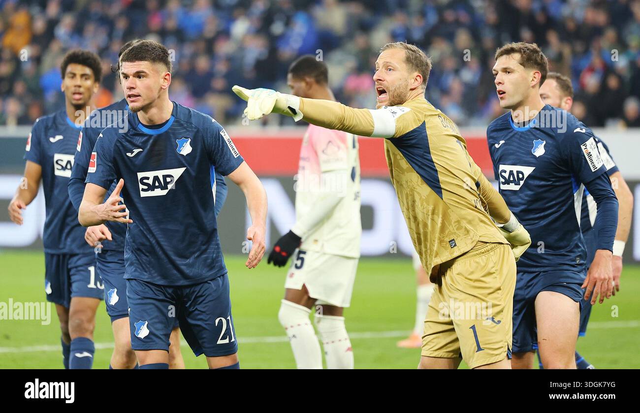 From left: Albian Hajdari, goalkeeper Oliver Baumann (Hoffenheim ...