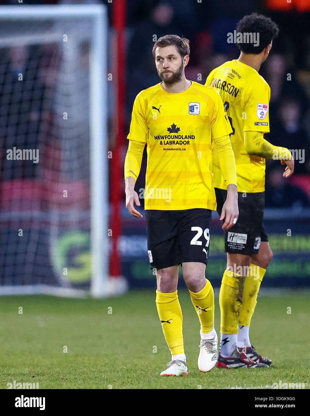 29, Tom Barkhuizen of Barrow AFC looks around during the Sky Bet League ...