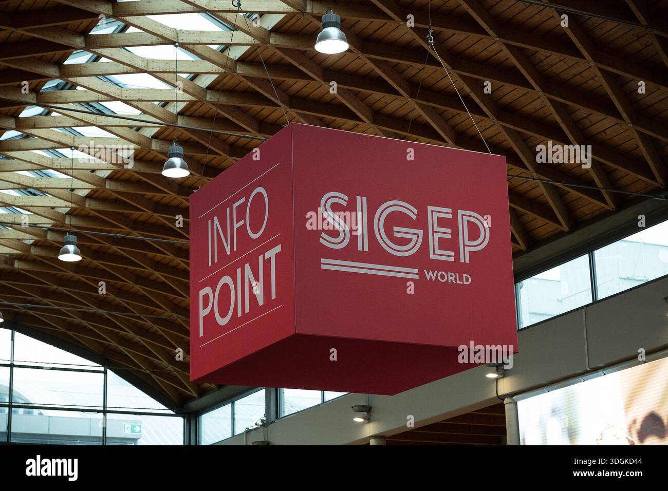 the Rimini Expo Centre, Rimini, Italy - The SIGEP GROUP logo inside the ...