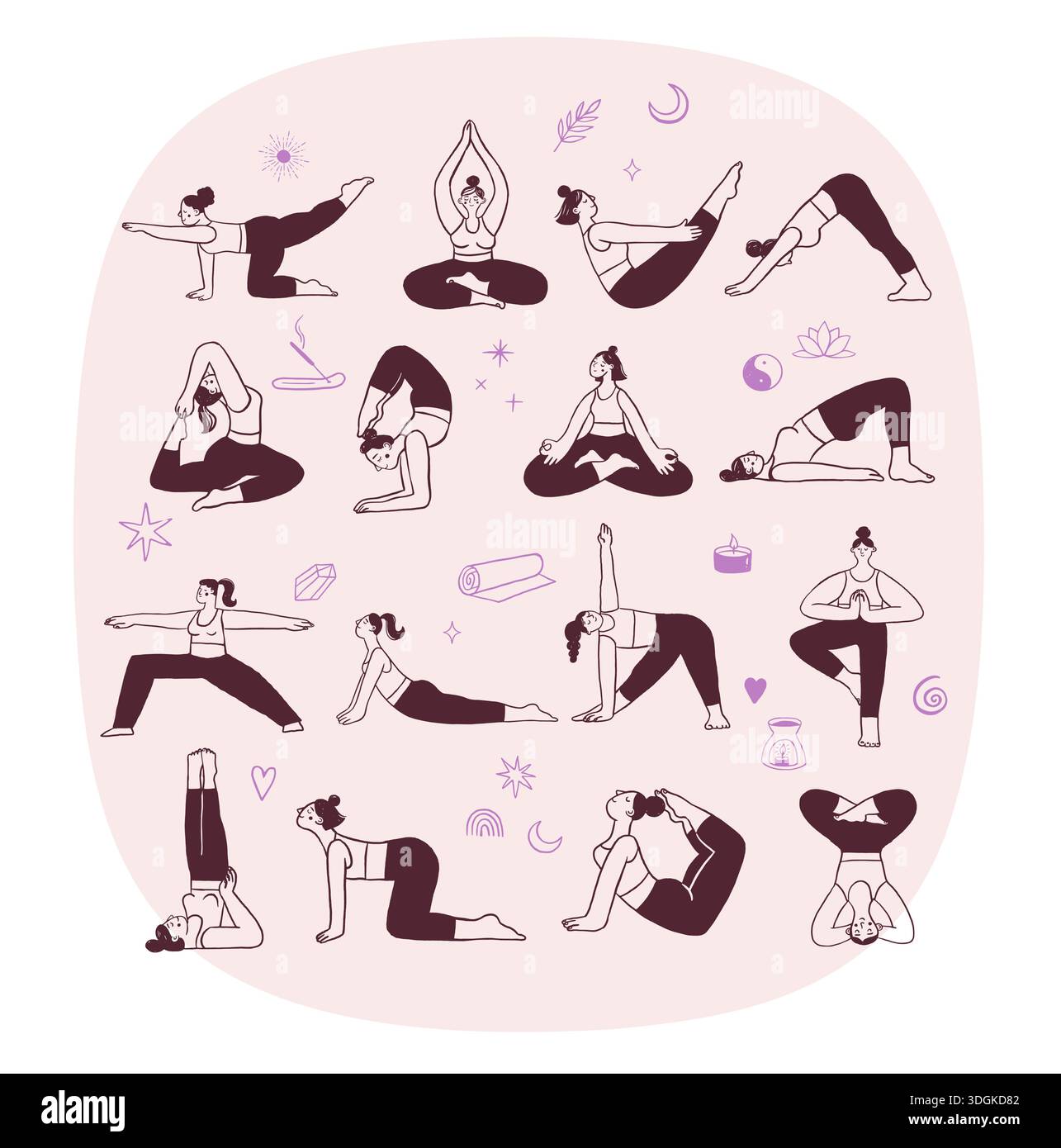 Yoga stretch line drawing hi-res stock photography and images - Alamy