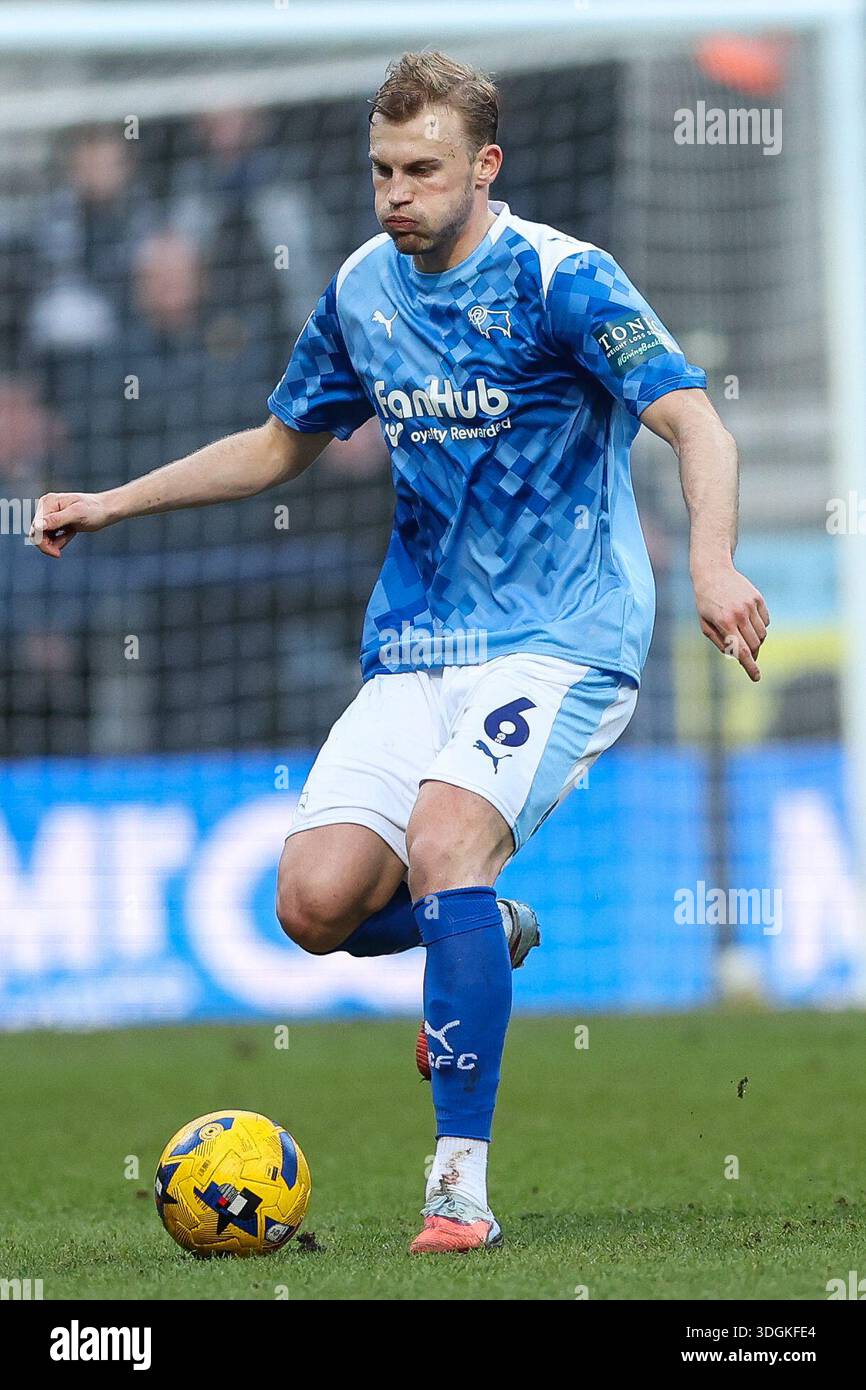 Derby County's Sondre Langas during the Sky Bet Championship match at ...
