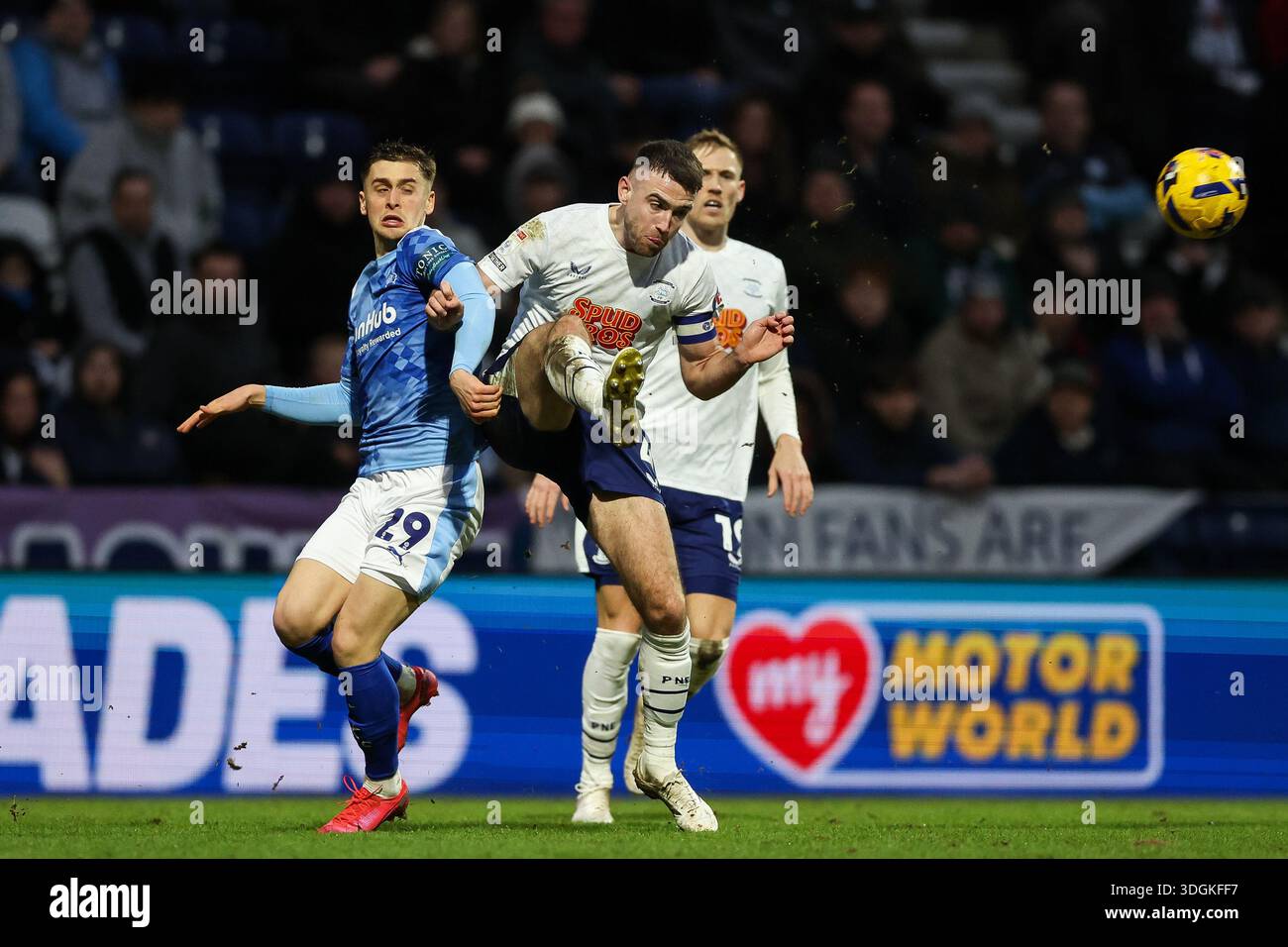 Preston North End's Ben Whiteman and Derby County's Oscar Fraulo during ...