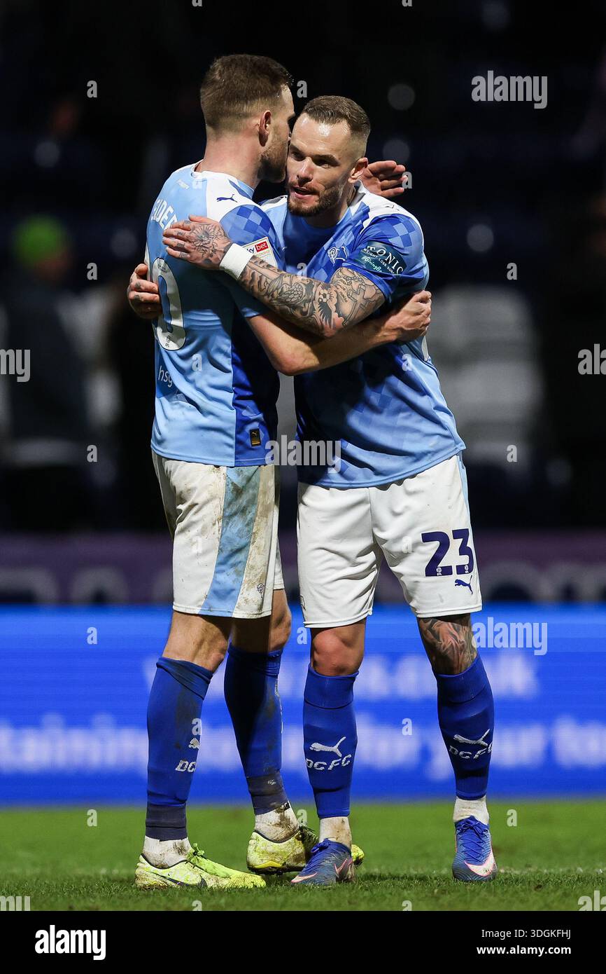 Derby County's Joe Ward and Derby County's Callum Elder after the Sky ...
