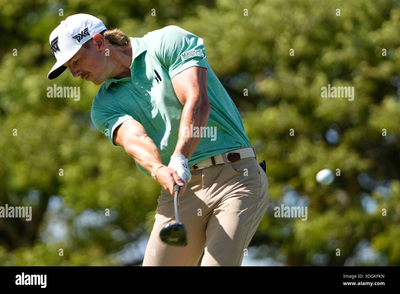 Jake Knapp hits from the second tee during the third round of the Sony ...
