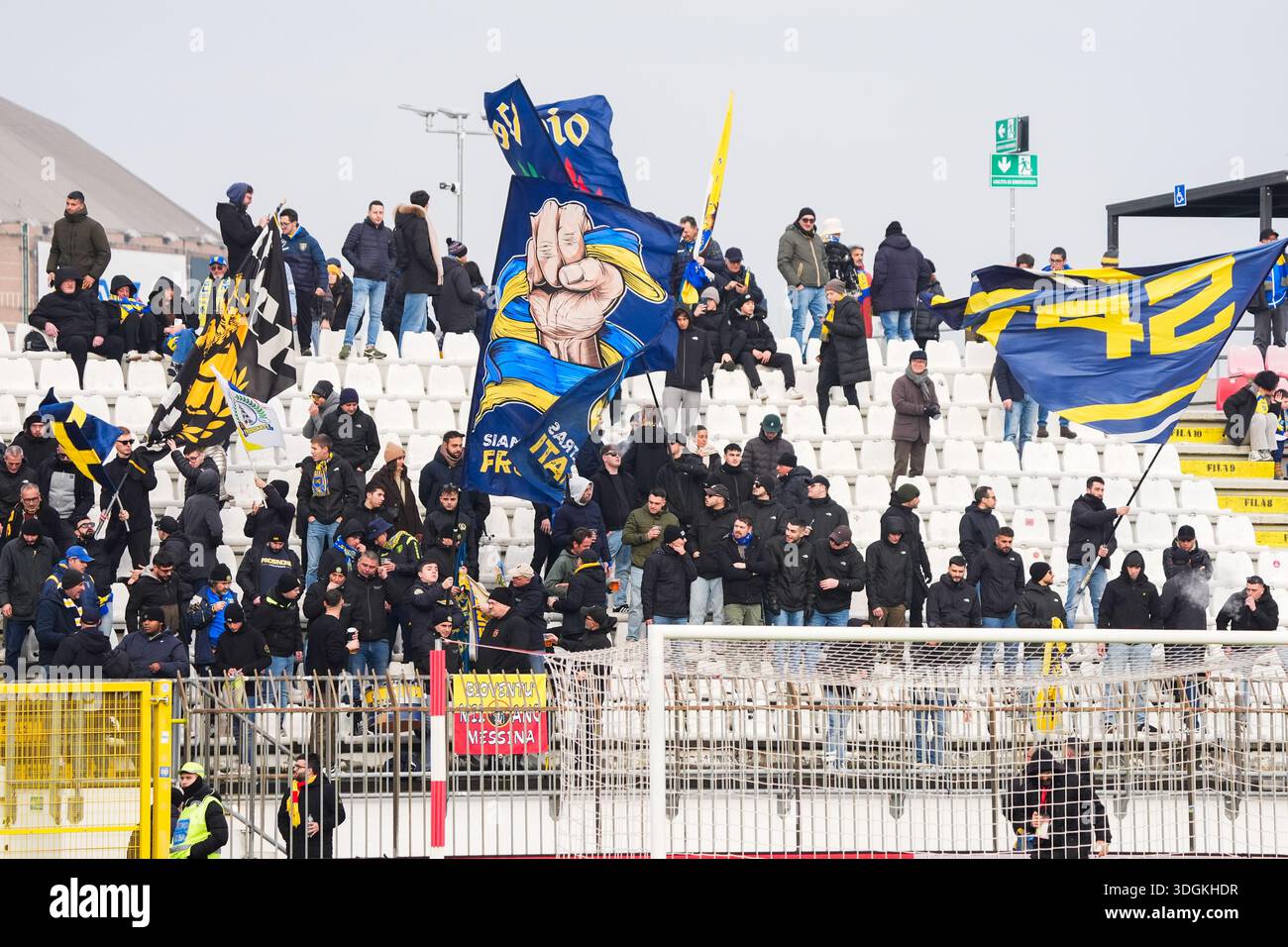 Monza, Italy. 17/01/26. Supporters of Frosinone Calcio, during AC Monza ...