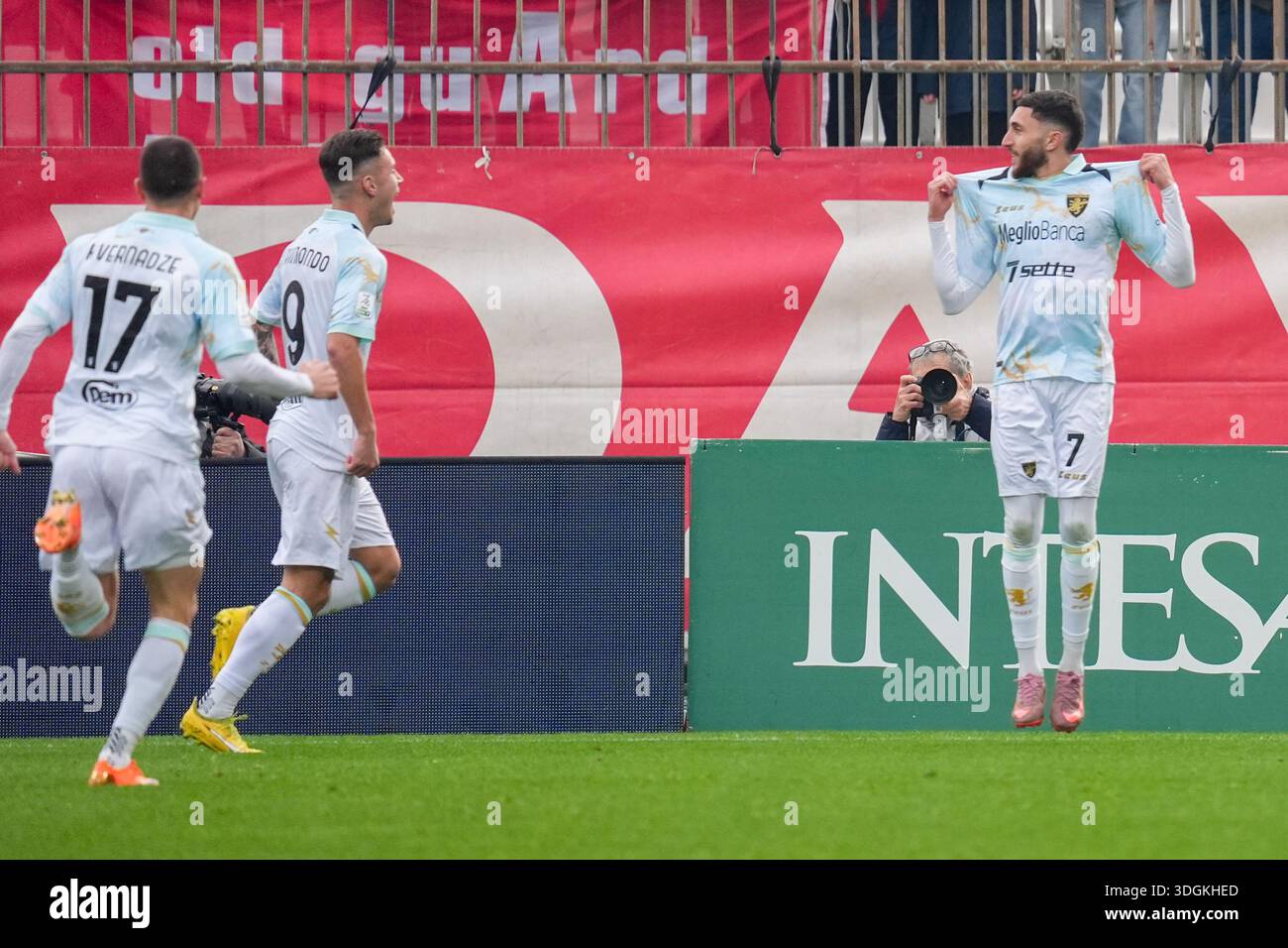 Monza, Italy. 17/01/26. Farès Ghedjemis goal celebrate, during AC Monza ...