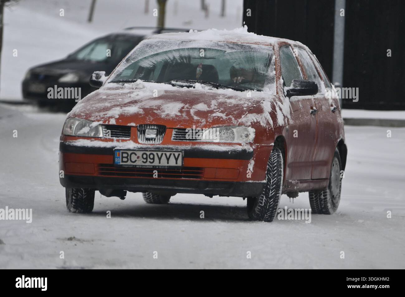 BRASOV, winter Low temperatures and a layer of snow on the streets of ...