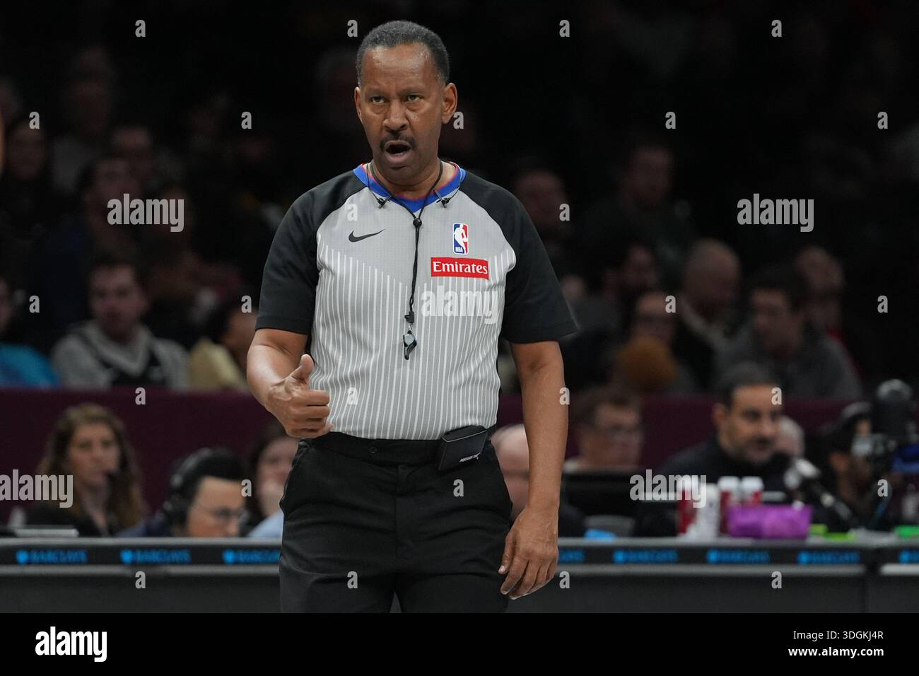 Referee James Capers (19) during the first half of an NBA basketball ...