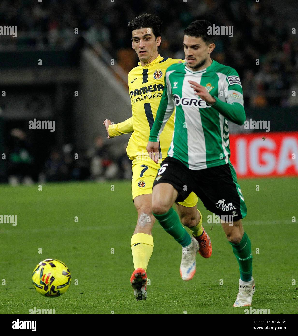 Spanish La Liga EA Sports soccer match Betis vs Villarreal at La ...