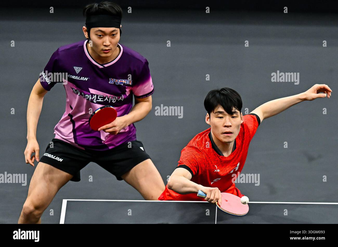 Doha, Qatar. 17th Jan, 2026. Jang Woojin and Cho Daeseong of South ...