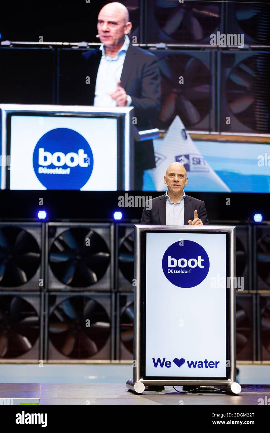 Robert E. Marx, President of boot Düsseldorf 2026, delivers an opening ...