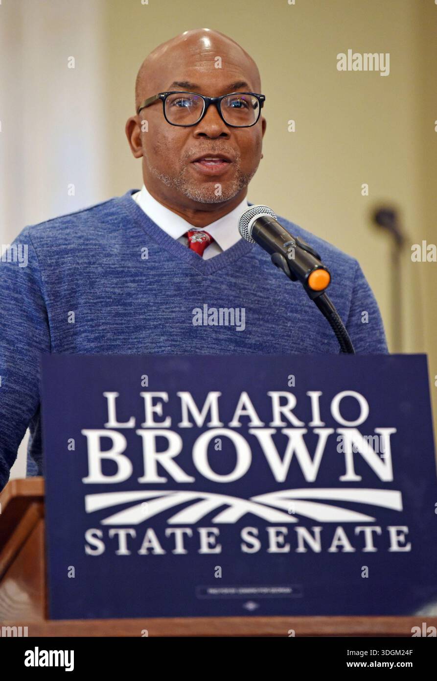 Harold Jones II at a public appearance for Special Election Canvass ...