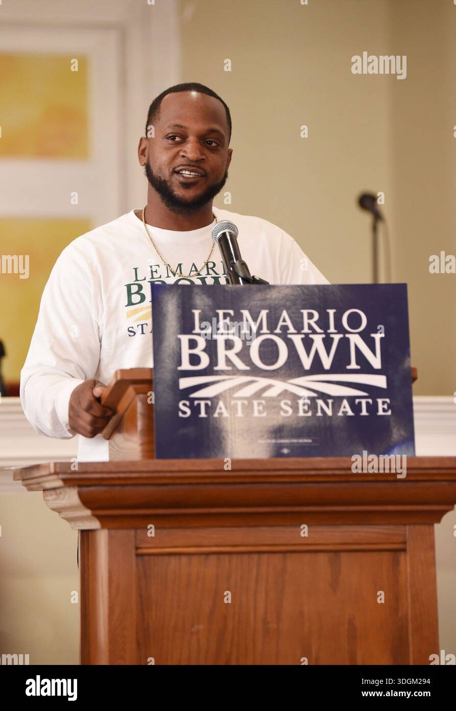 LeMario Brown at a public appearance for Special Election Canvass ...