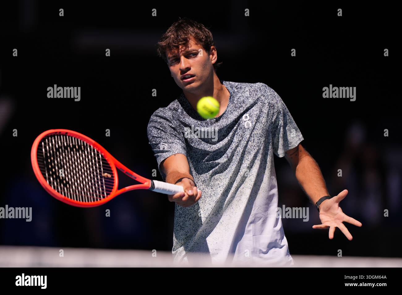 Melbourne, Victoria, Australia. 18th Jan 2026. Flavio Cobolli (ITA) is ...