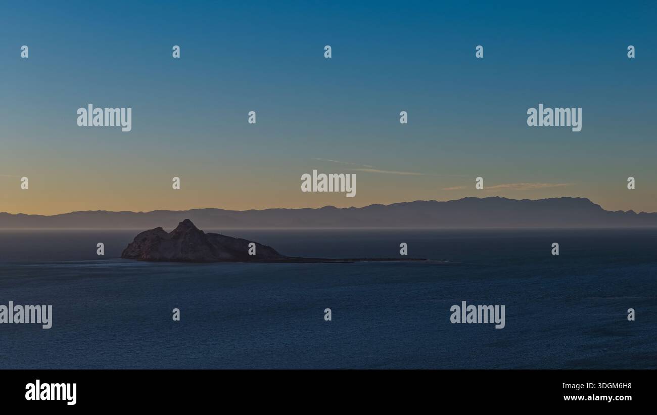 Alcatraz Island seen from Bahia de Kino beach and the Kino estuary or ...
