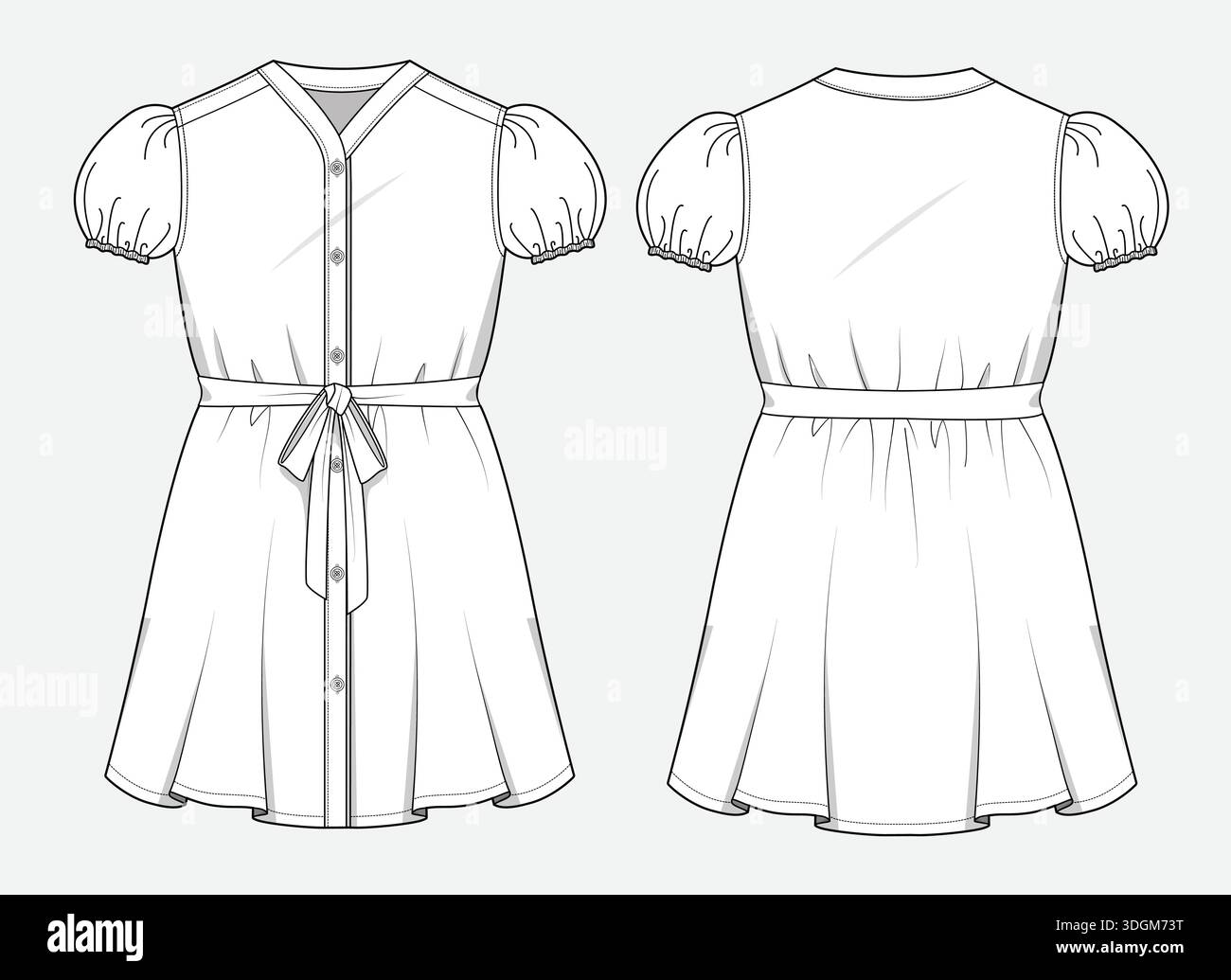 Peplum tops flat drawing vector design mockup template Stock Vector ...