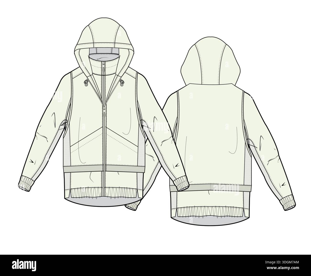Windbreaker vector template technical illustration Stock Vector Image ...