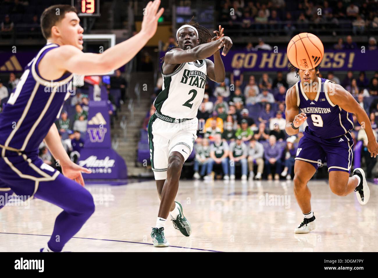 SEATTLE, WA - JANUARY 17: Guard Kur Teng #2 of the Michigan State ...