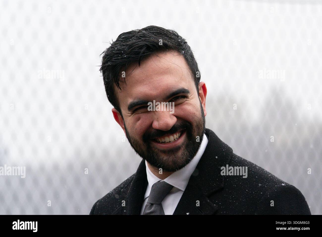 New York City Mayor Zohran Mamdani smiles towards the camera at ...