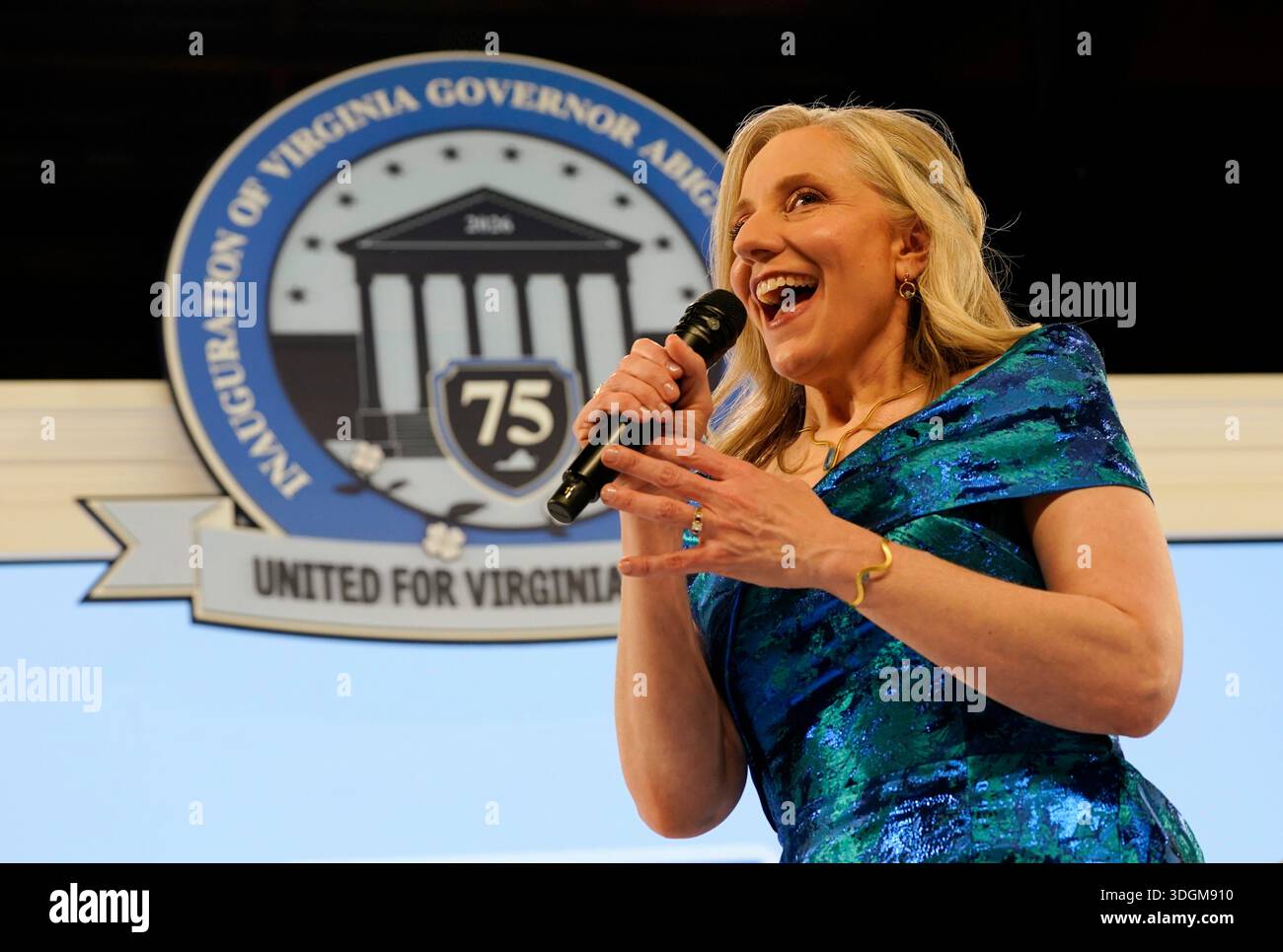 Virginia Gov. Abigail Spanberger speaks to the crowd at the Inaugural ...