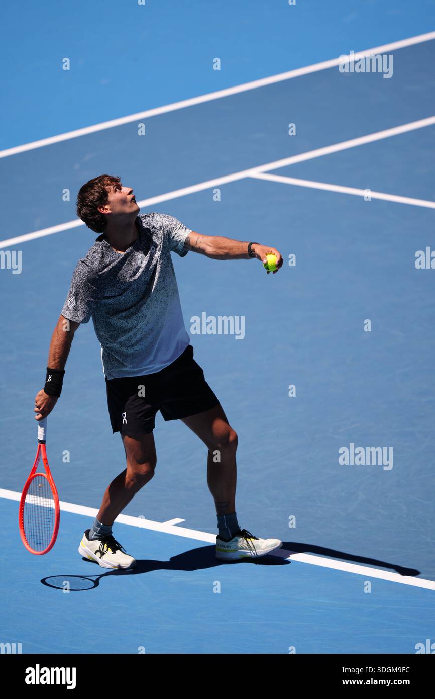 Melbourne, Victoria, Australia. 18th Jan 2026. Flavio Cobolli (ITA) is ...