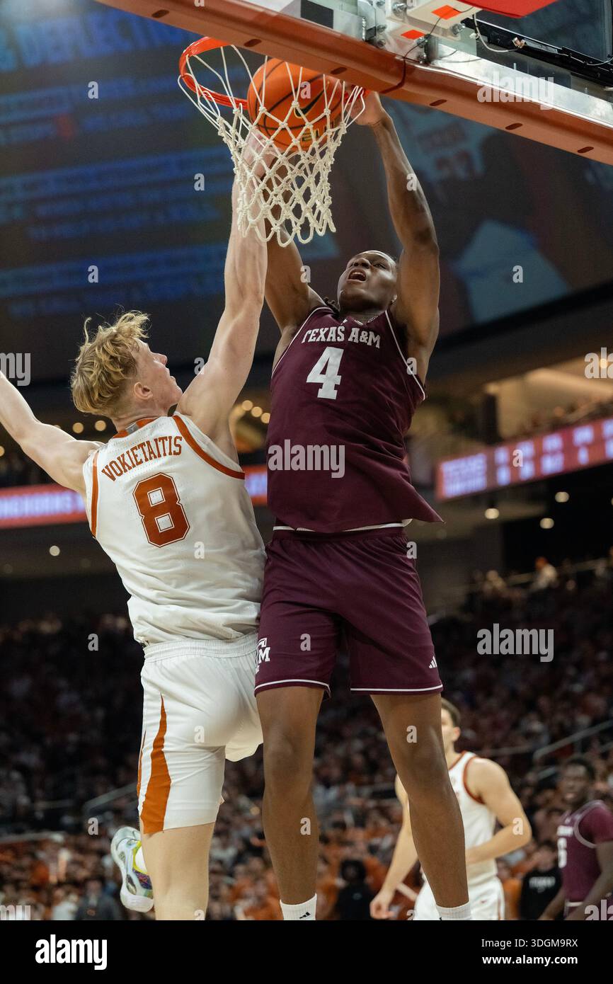 Texas, USA. 17th Jan, 2026. Jamie Vinson (4) of the Texas A&M Aggies in ...