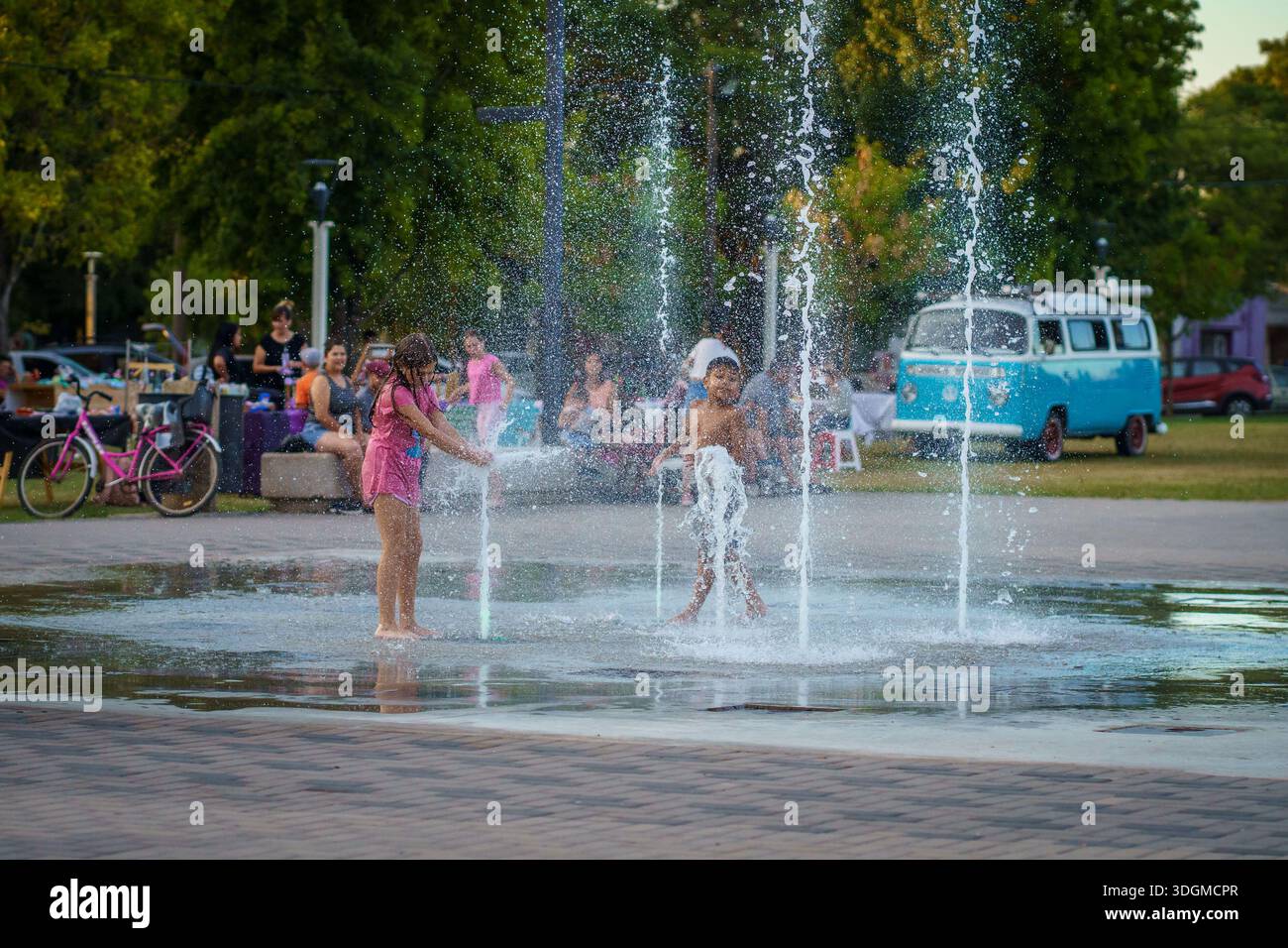 Everything helps when it comes to combating the stifling heat.Children ...