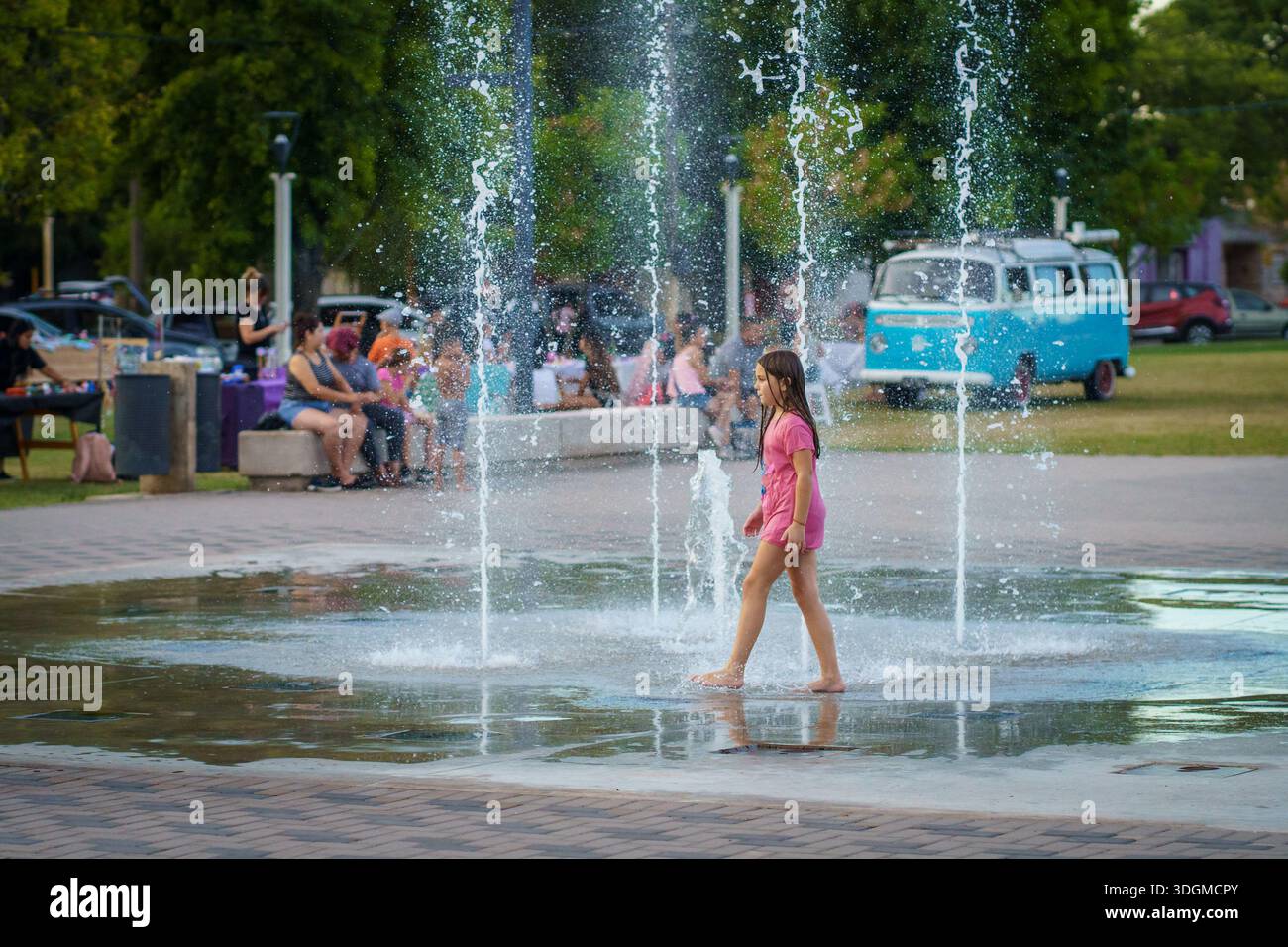 Everything helps when it comes to combating the stifling heat.Children ...