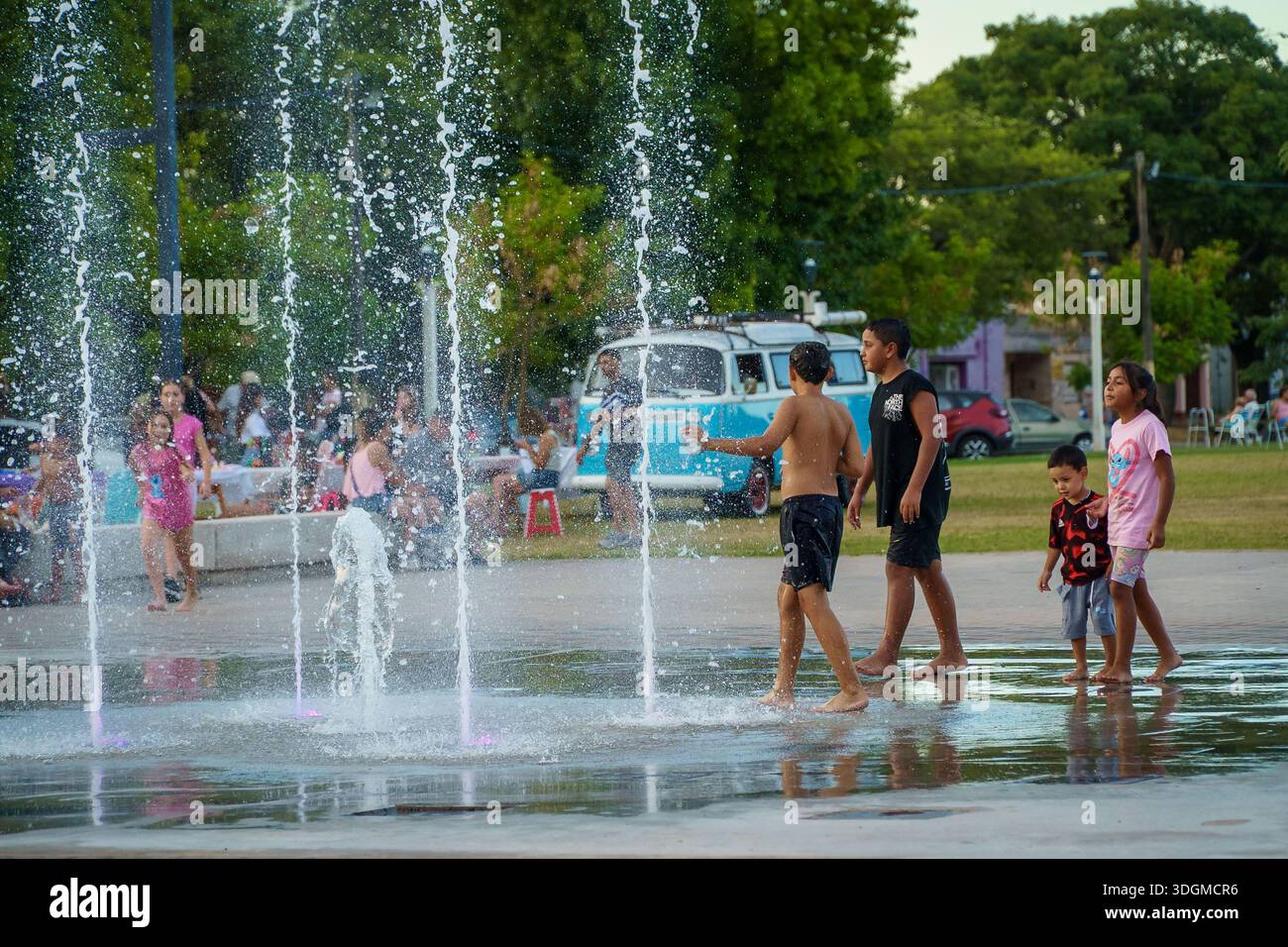 Everything helps when it comes to combating the stifling heat.Children ...