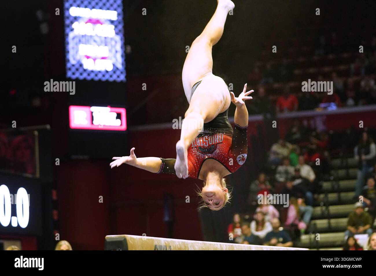 Ohio State's Grace Walker performs on the beam during an NCAA ...