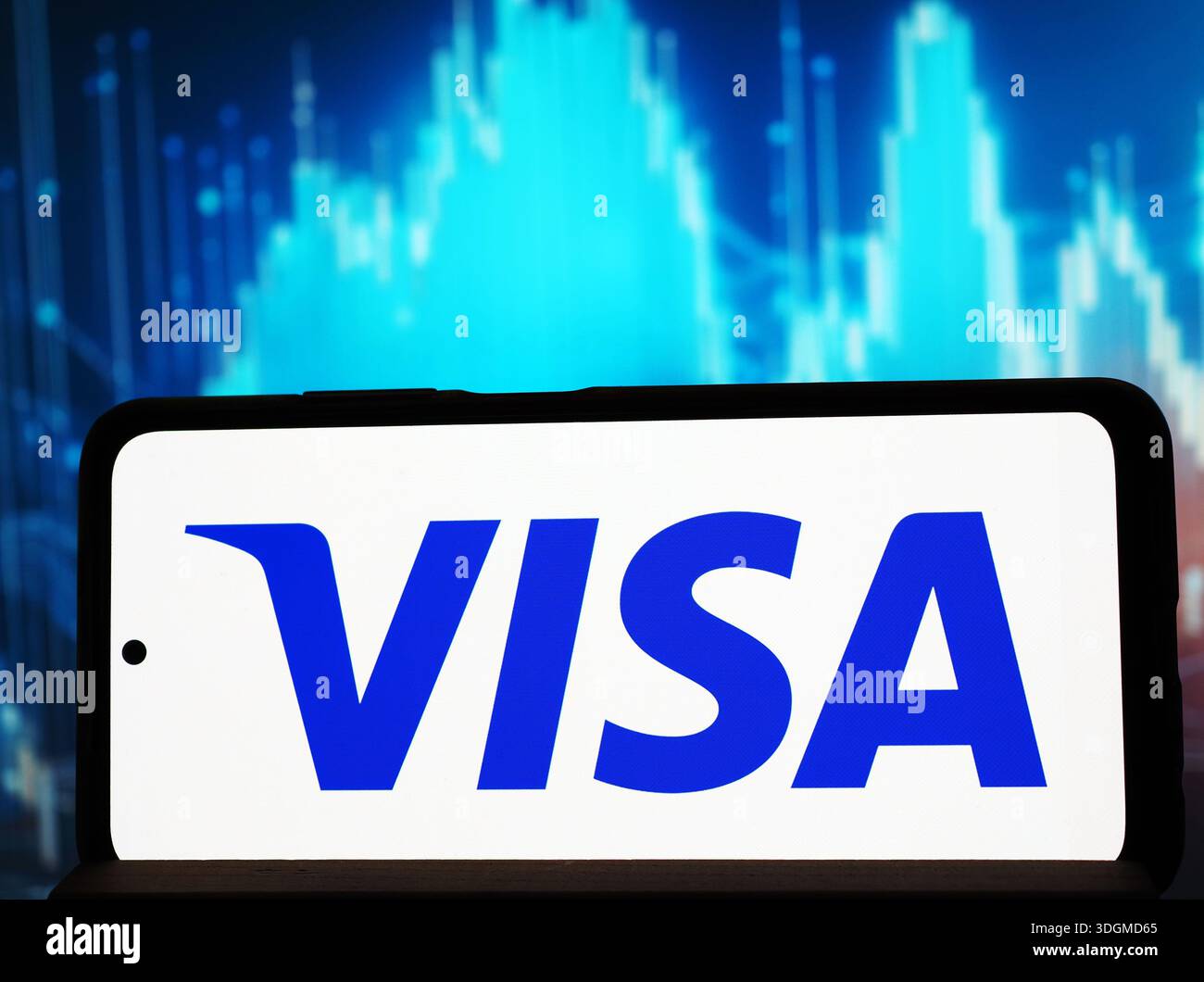In this photo illustration, VISA logo seen displayed on a smartphone ...