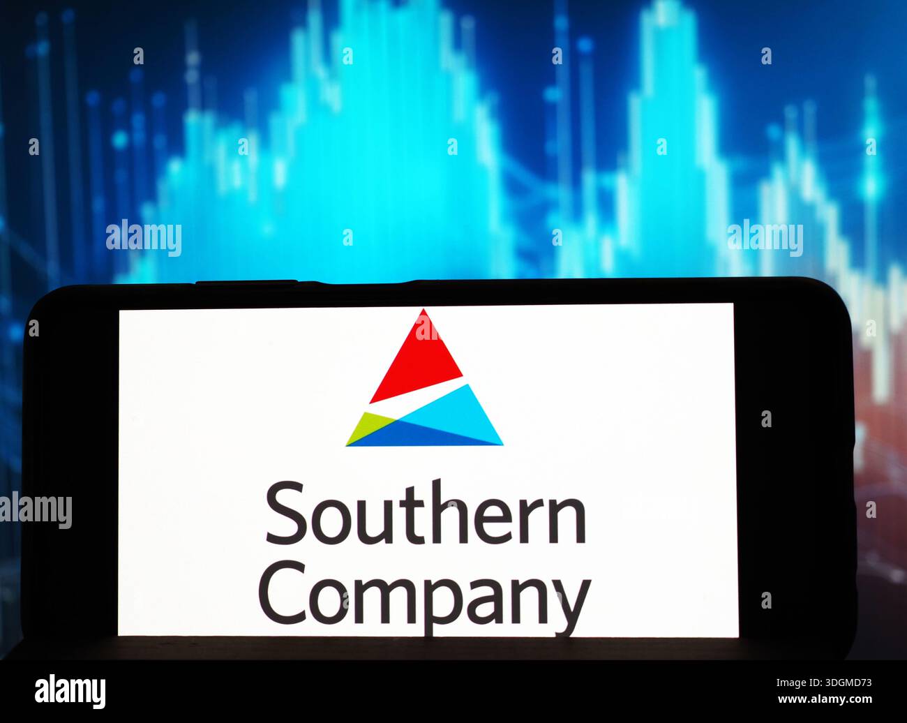 In this photo illustration, Southern Company logo seen displayed on a ...