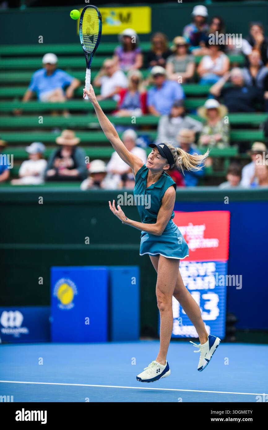 Daniela Hantuchova (SVK) is seen in action during the tennis match with ...