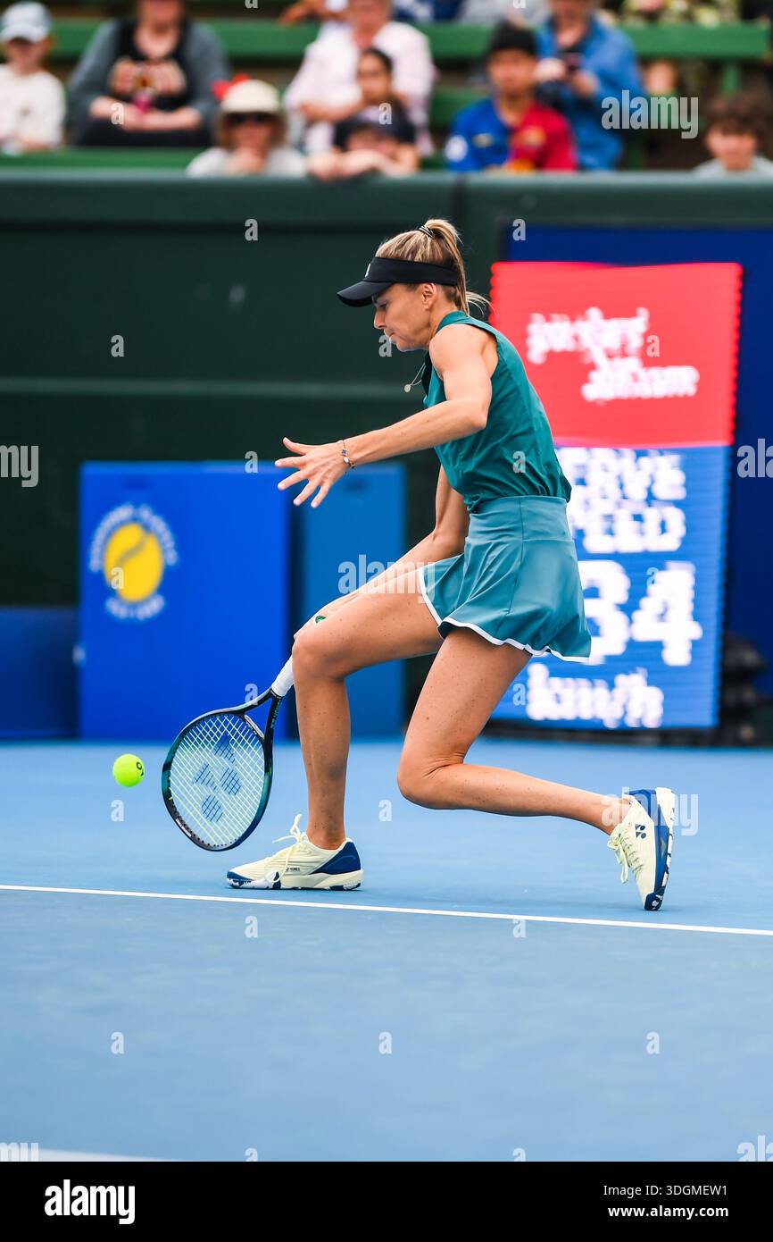 Daniela Hantuchova (SVK) is seen in action during the tennis match with ...